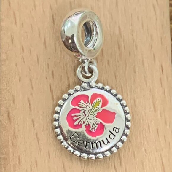 Pandora | Jewelry | Pandora Bermuda Exclusive Flower Dangle Charm S925 ...